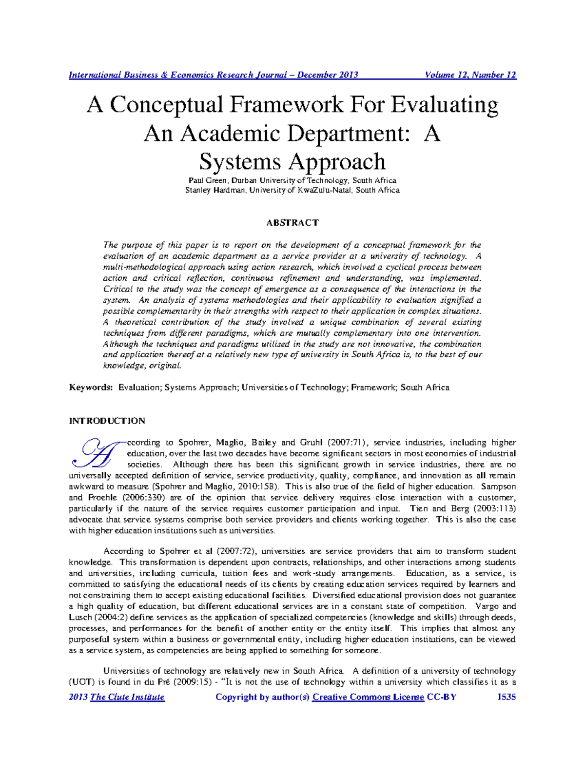A Conceptual Framework for Evaluating Academic Departments at UOT - Studocu