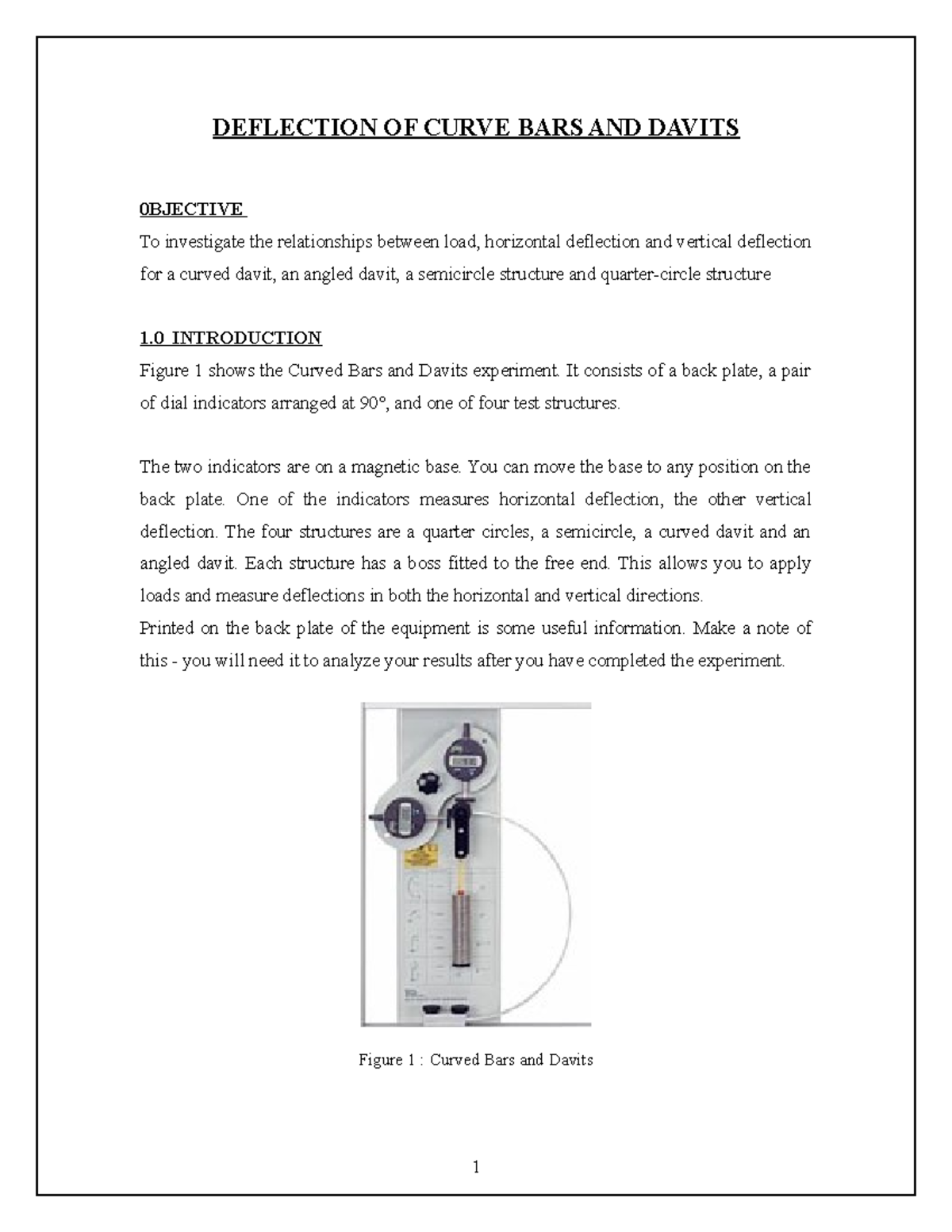 330924890-Deflection Analysis of Curved Bars and Davits Report - Studocu