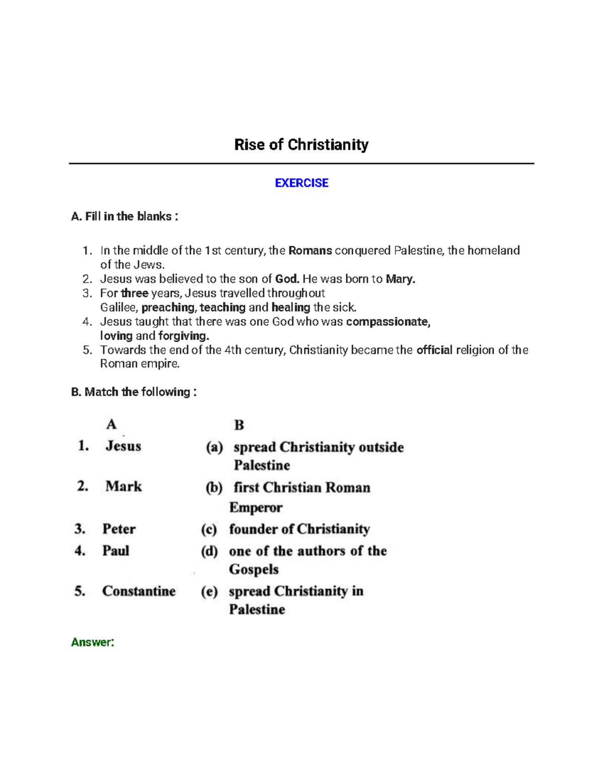 Rise of Christianity - Chapter Notes (History 101) - Studocu