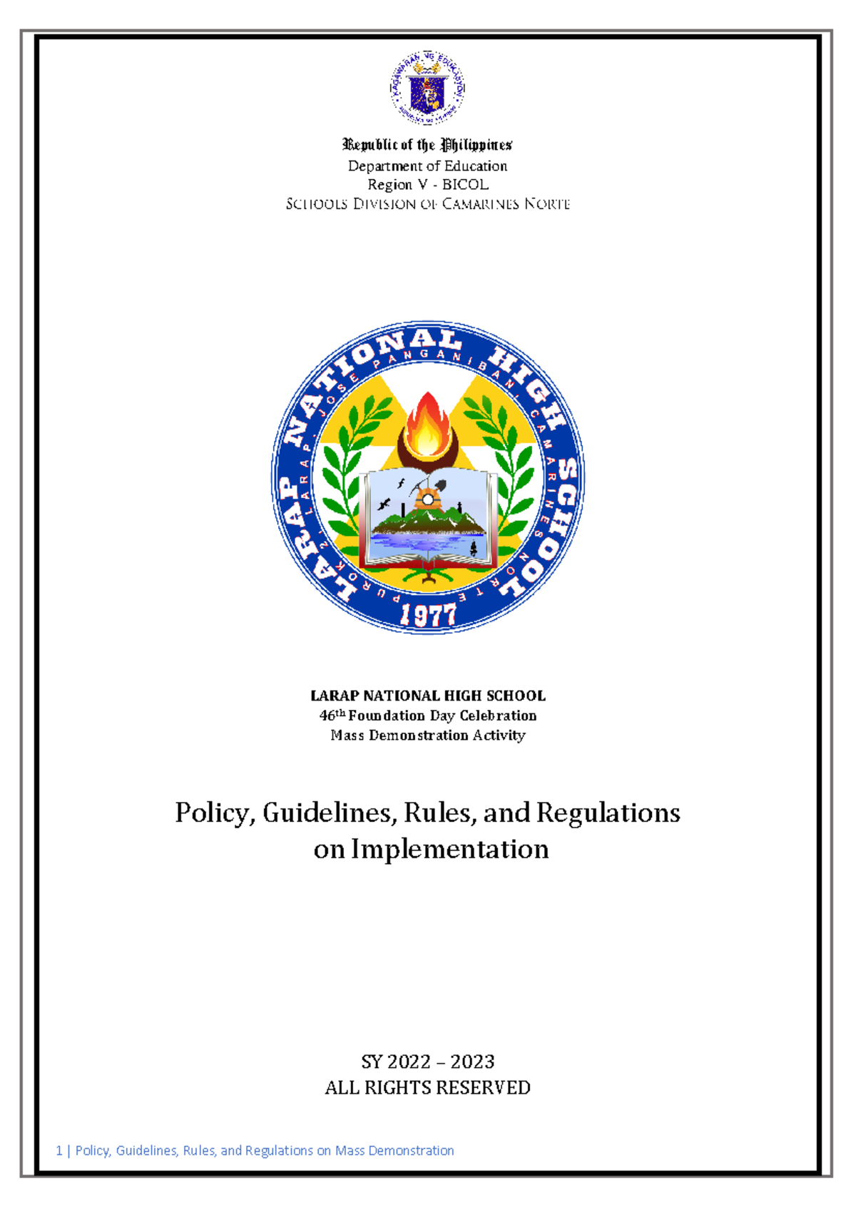 MASS-DEMO Guidelines - Mass Demo - Republic of the Philippines ...