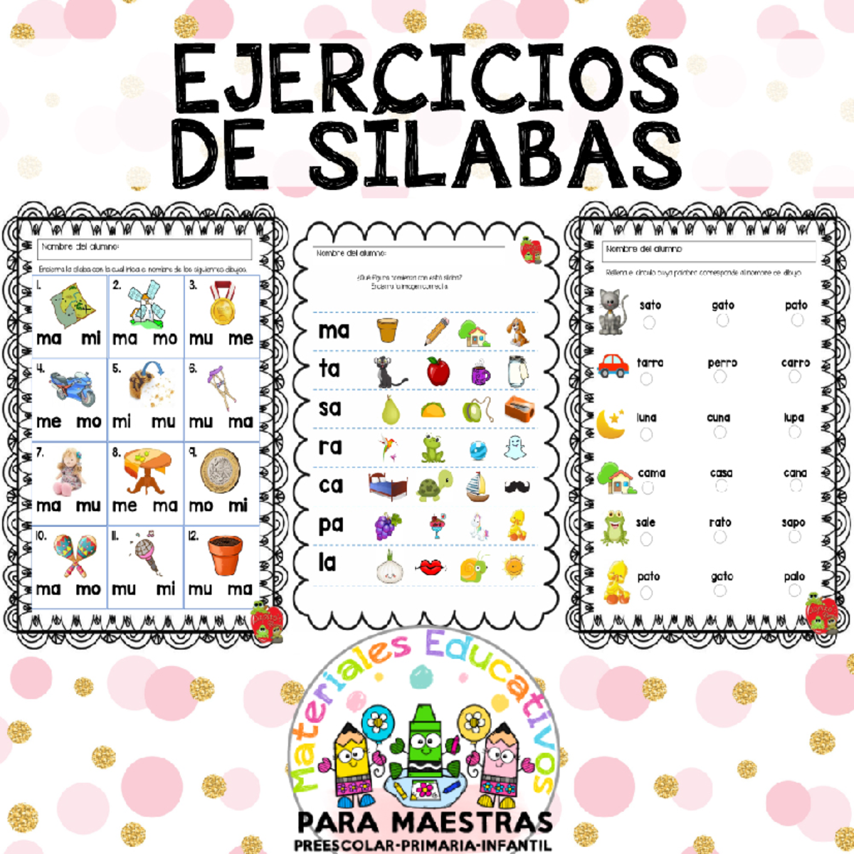 Cuaderno con ejercicios de sílabas recopilado por Materiales Educativos ...