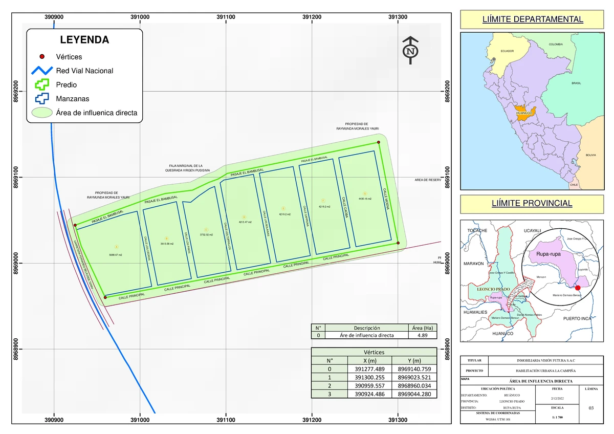 Mapa de Influencia Indirecta - Proyecto Habilitación Urbana 390400 ...