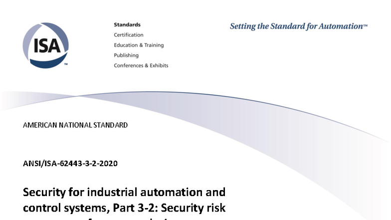 ISA-62443-3-2: Security Risk Assessment for IACS Design - Studocu