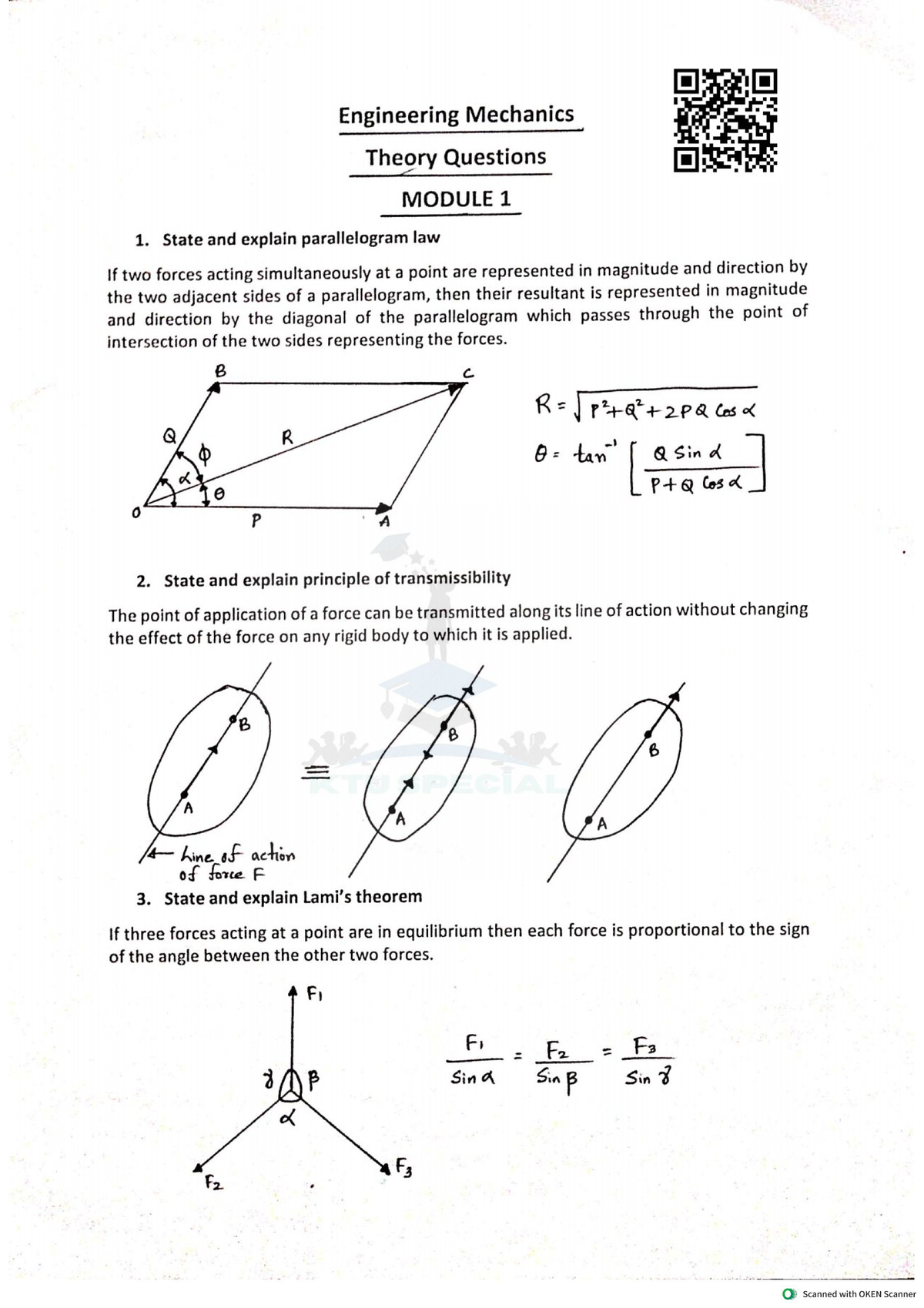Engineering Mechanics Theory Notes - MODULE 1 to 4 - Studocu