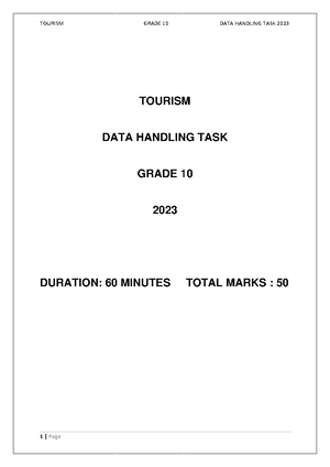 Gauteng 2025 Gr10 Tourism Skills Assessment - Transport - Grade 10 Task 1 Tourism Skills ...