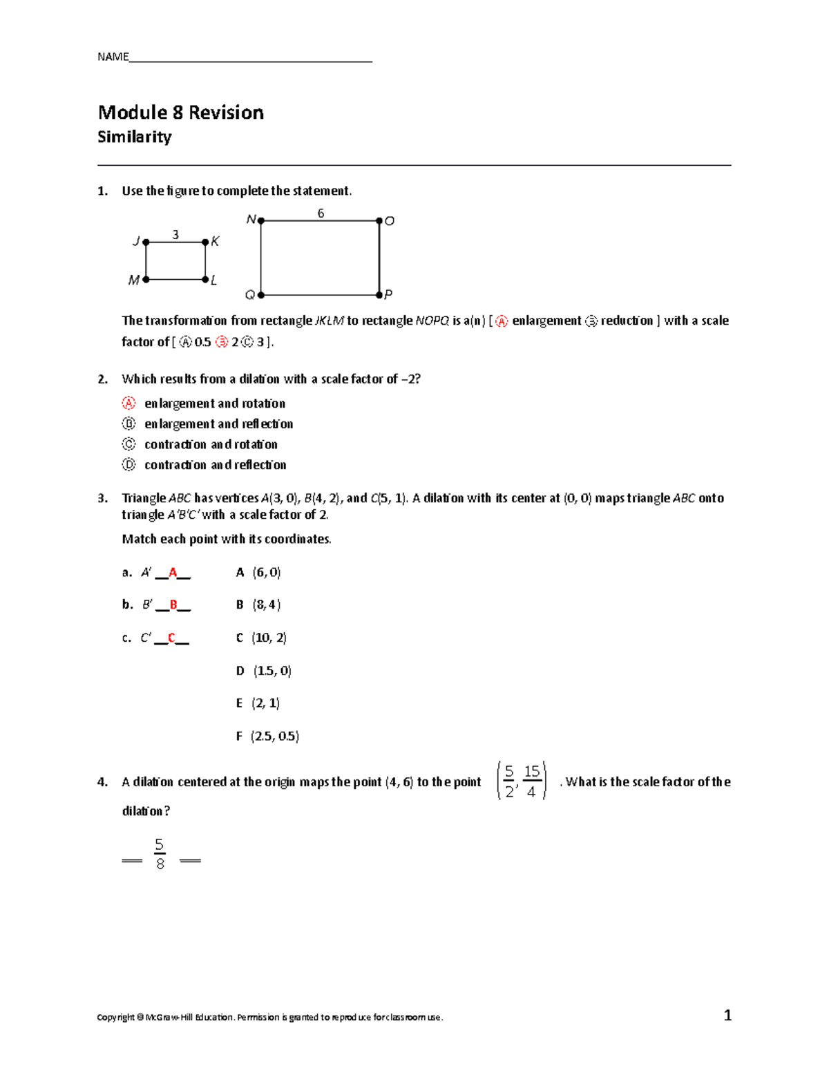 Chapter 8 Revision: Similarity Concepts & Dilation Examples - Studocu