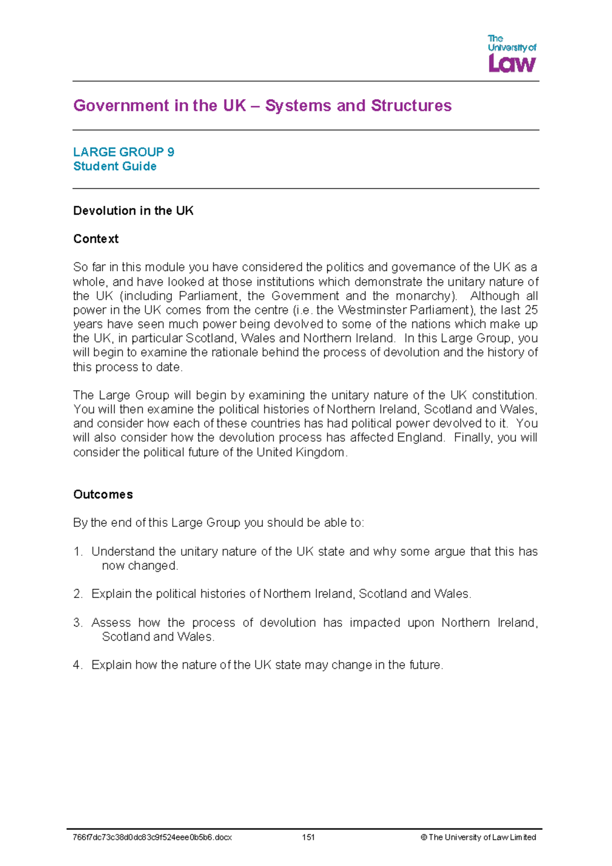 Government in the UK: Devolution Context - Large Group 9 Guide - Studocu