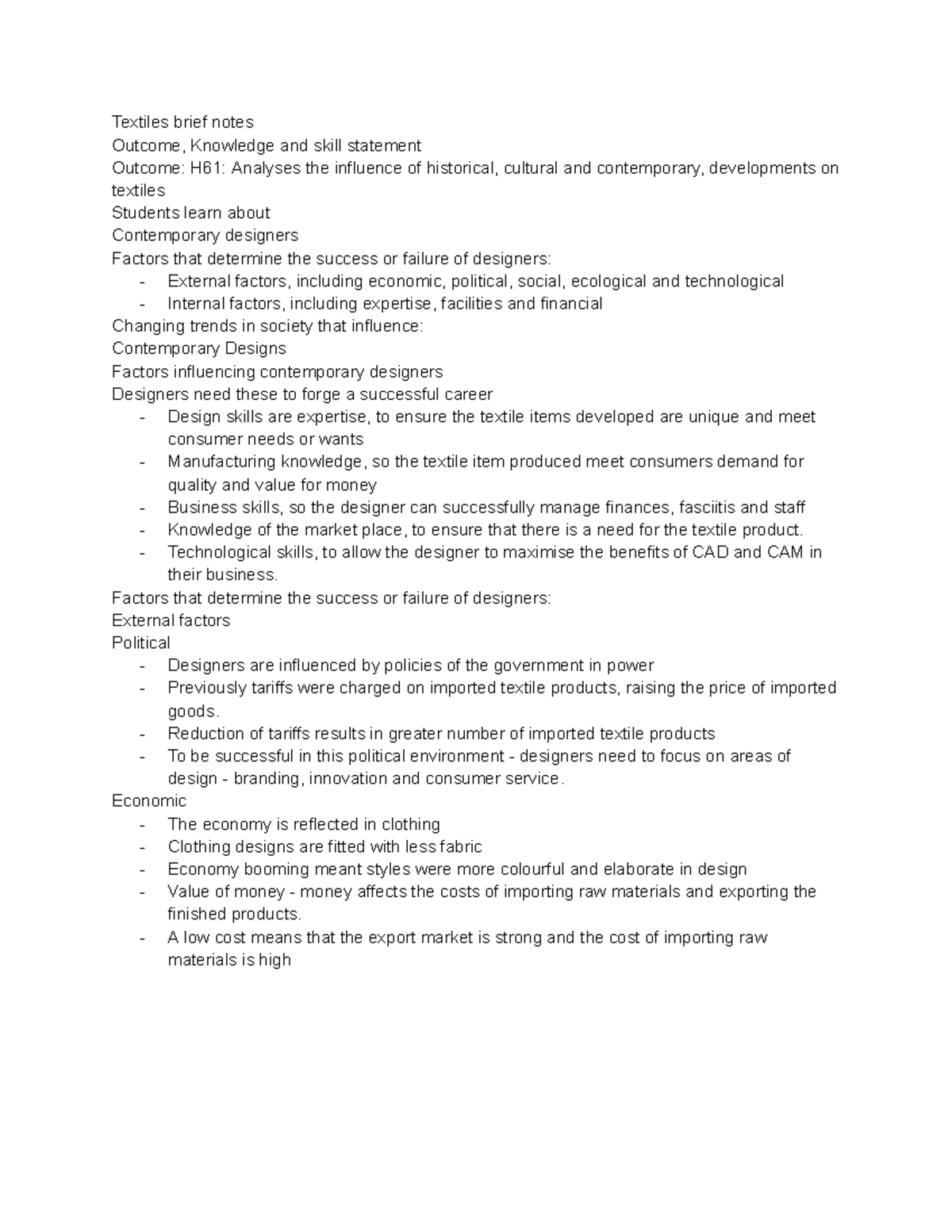 Textiles Brief Notes: H61 - Analyzing Contemporary Design Influences ...