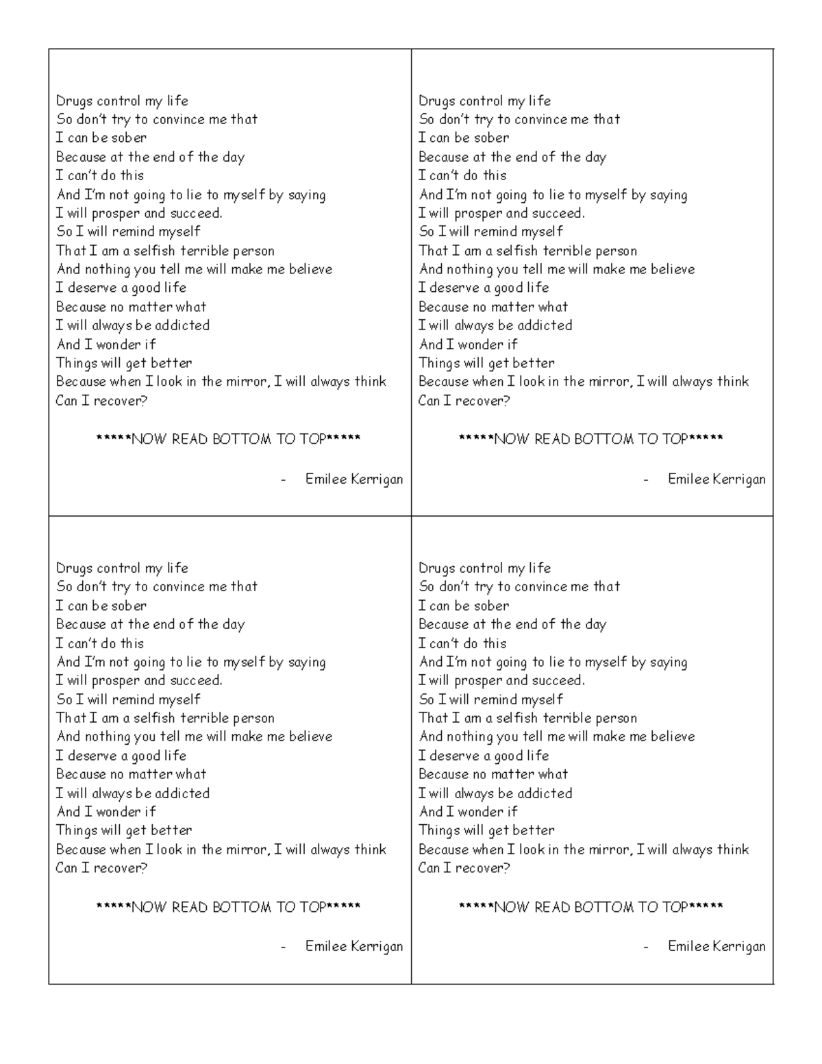 Recovery Poem: Reflections on Addiction and Self-Realization - Studocu