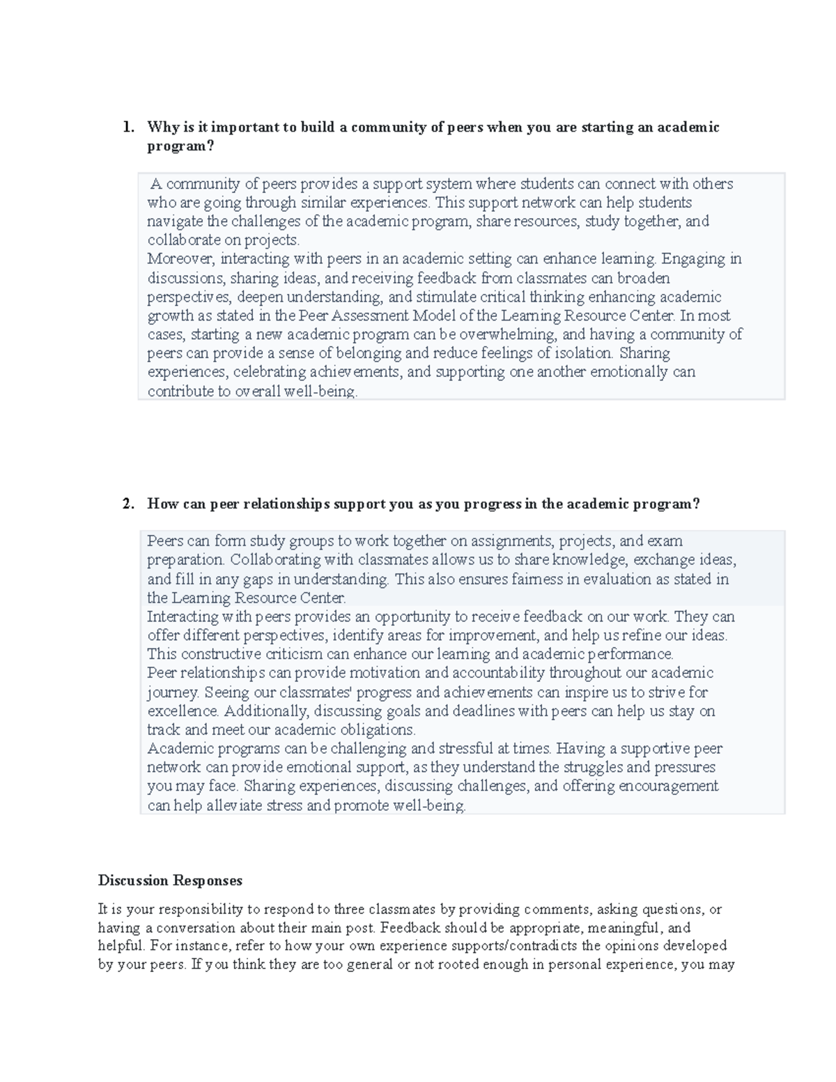 WEEK 2: Building Peer Communities & Understanding UoPeople Policies ...