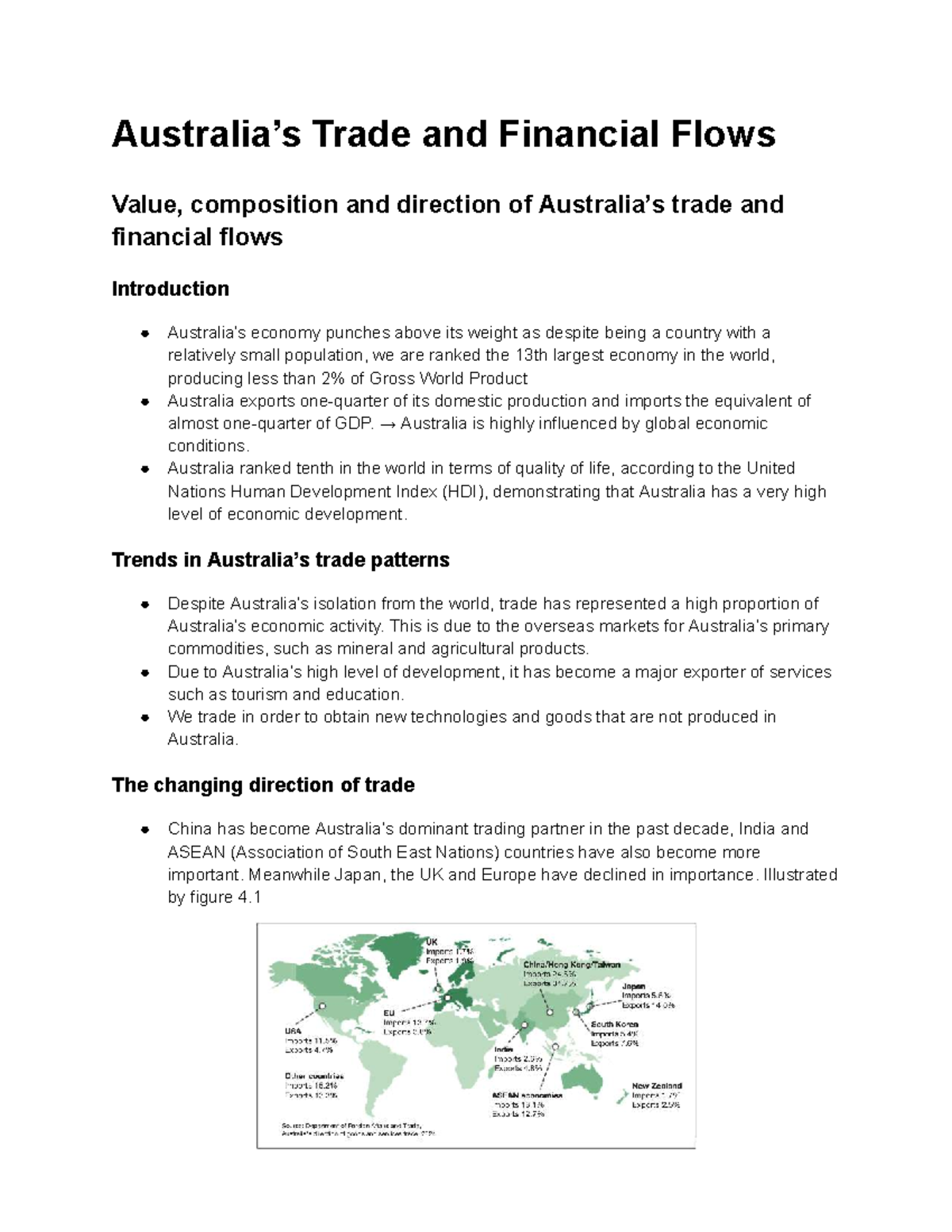 Economics Notes Year 12: Trade & Financial Flows Analysis - Studocu