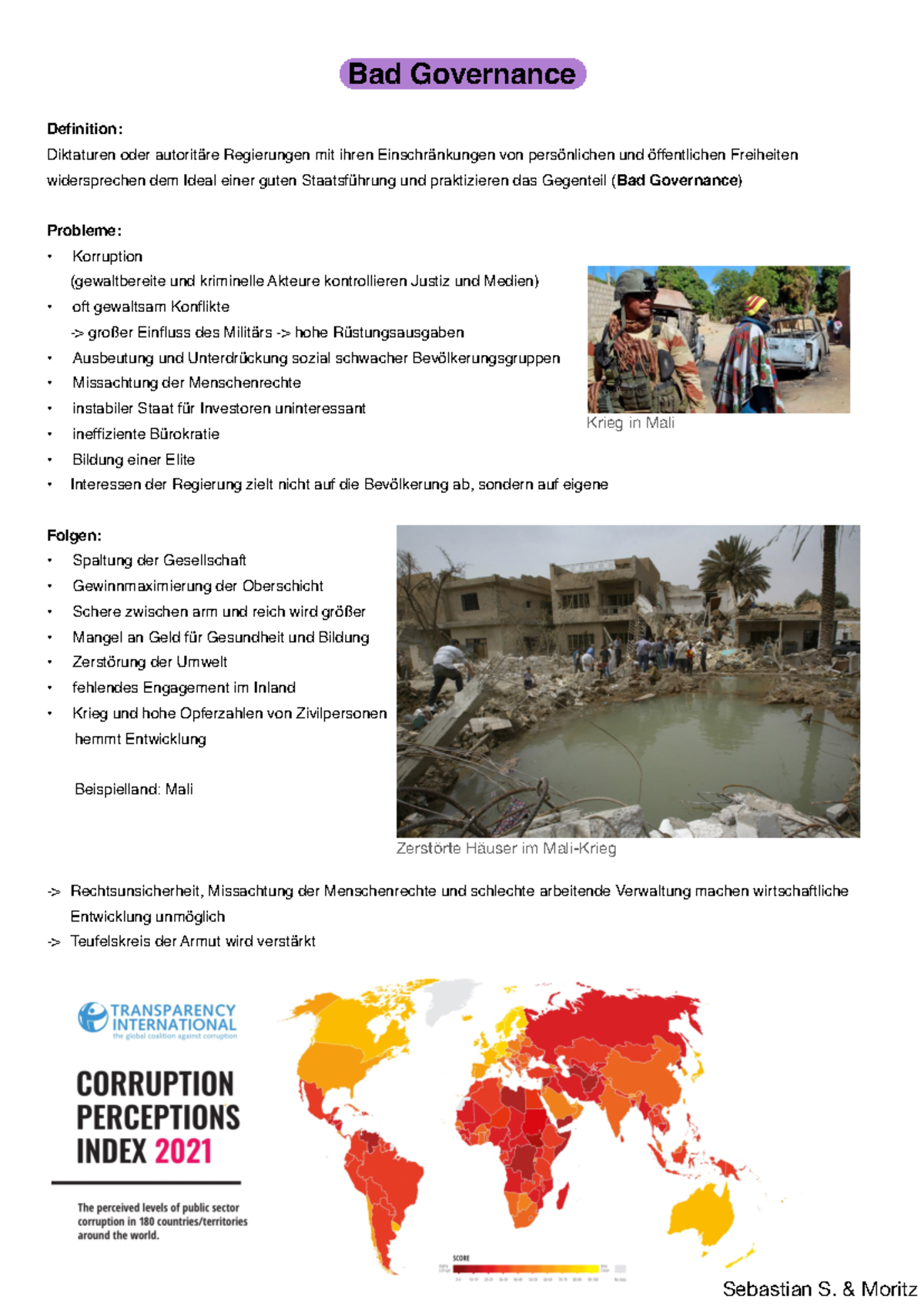 Bad Governance - Krieg in Mali Zerstörte Häuser im Mali-Krieg Sebastian ...