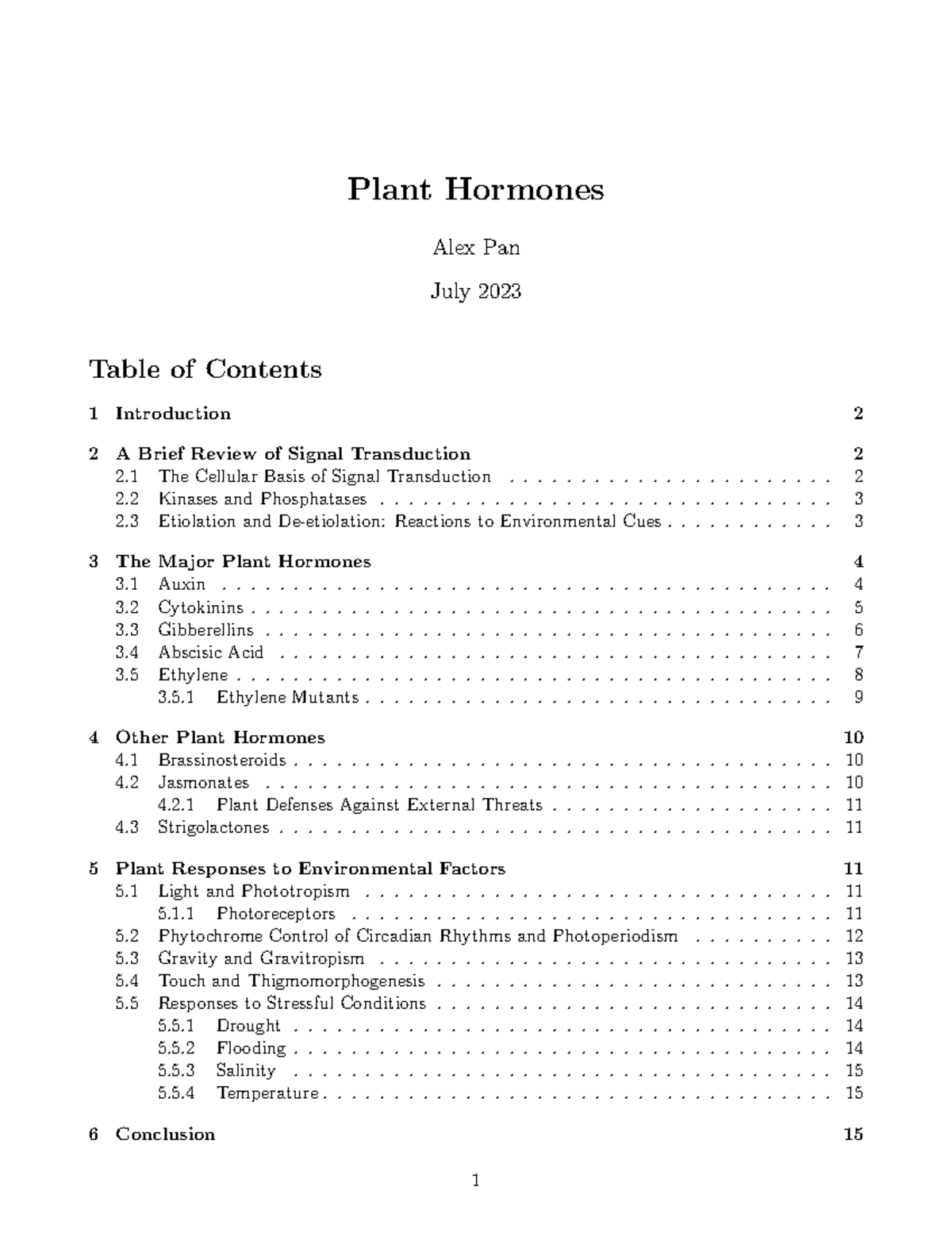 Plant Hormones Overview - USABO Study Guide - Studocu