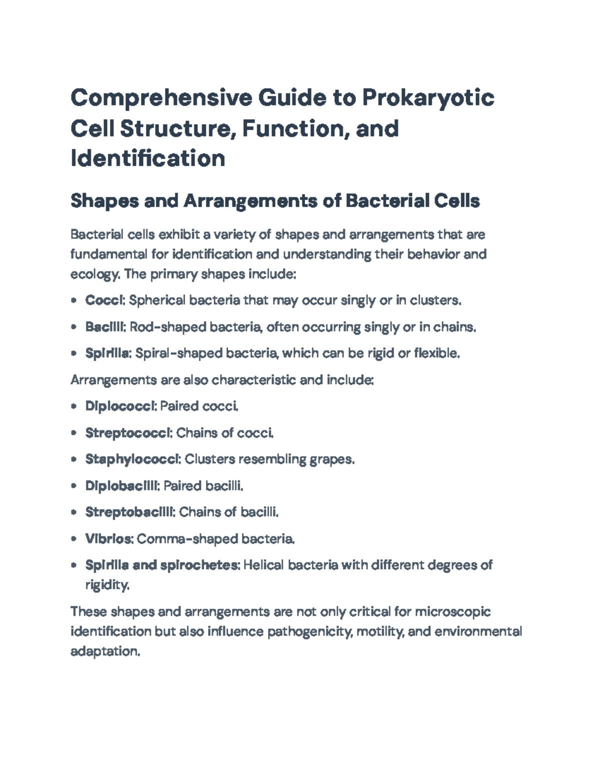 Comprehensive Guide to Prokaryotic Cell Structure and Functions (BIO ...