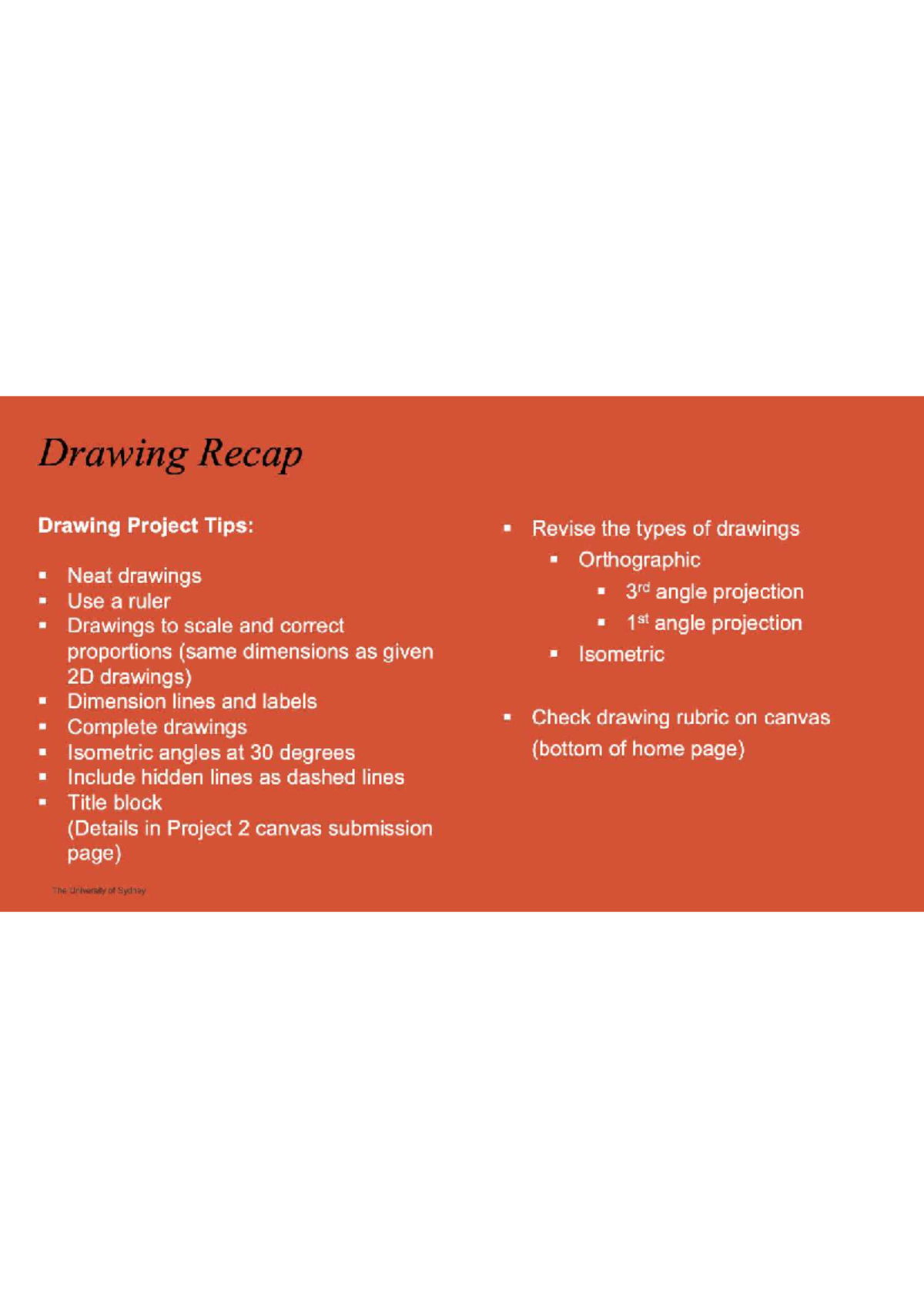 Drawing Tips for Project: Orthographic & Isometric Techniques - Studocu
