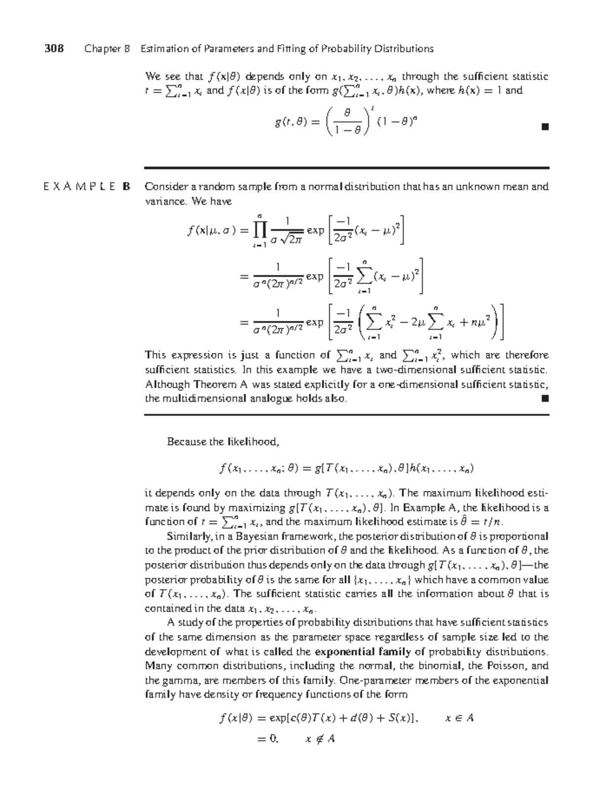 308 Chapter 8: Estimation of Parameters & Probability Distributions ...