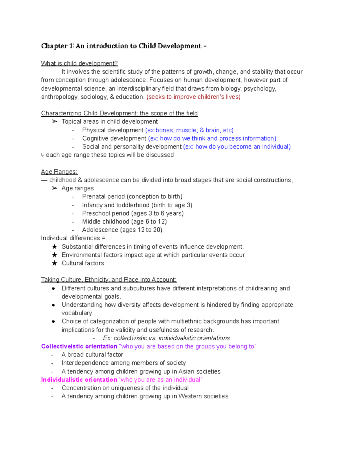 Pbsi 307 - Chapter 1: Introduction to Child Development - Studocu