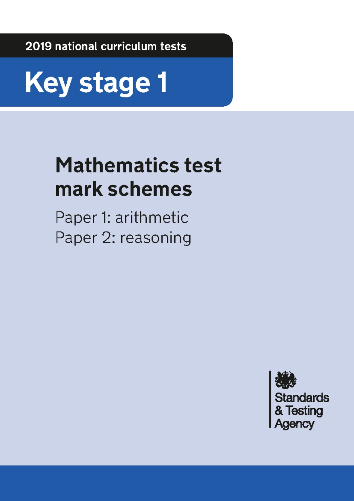 2019 KS1 Maths Test: Admin Instructions for Paper 2 Reasoning - Studocu
