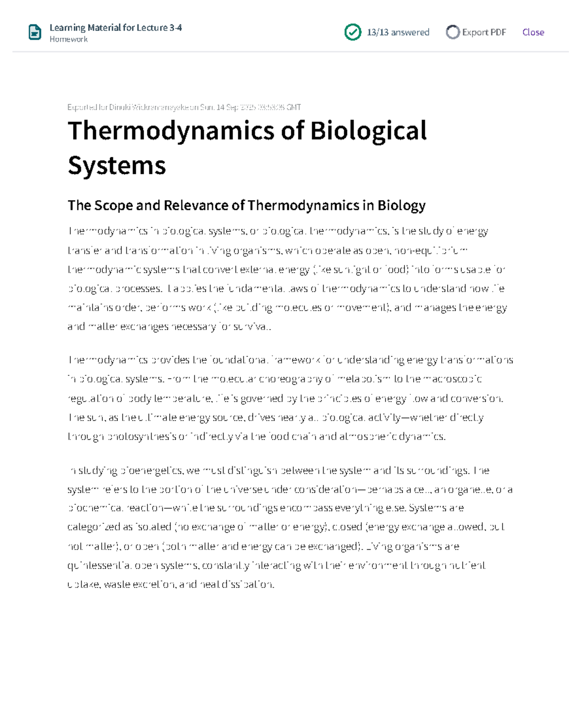 Thermodynamics of Biological Systems: Enthalpy, Entropy & Gibbs Free ...