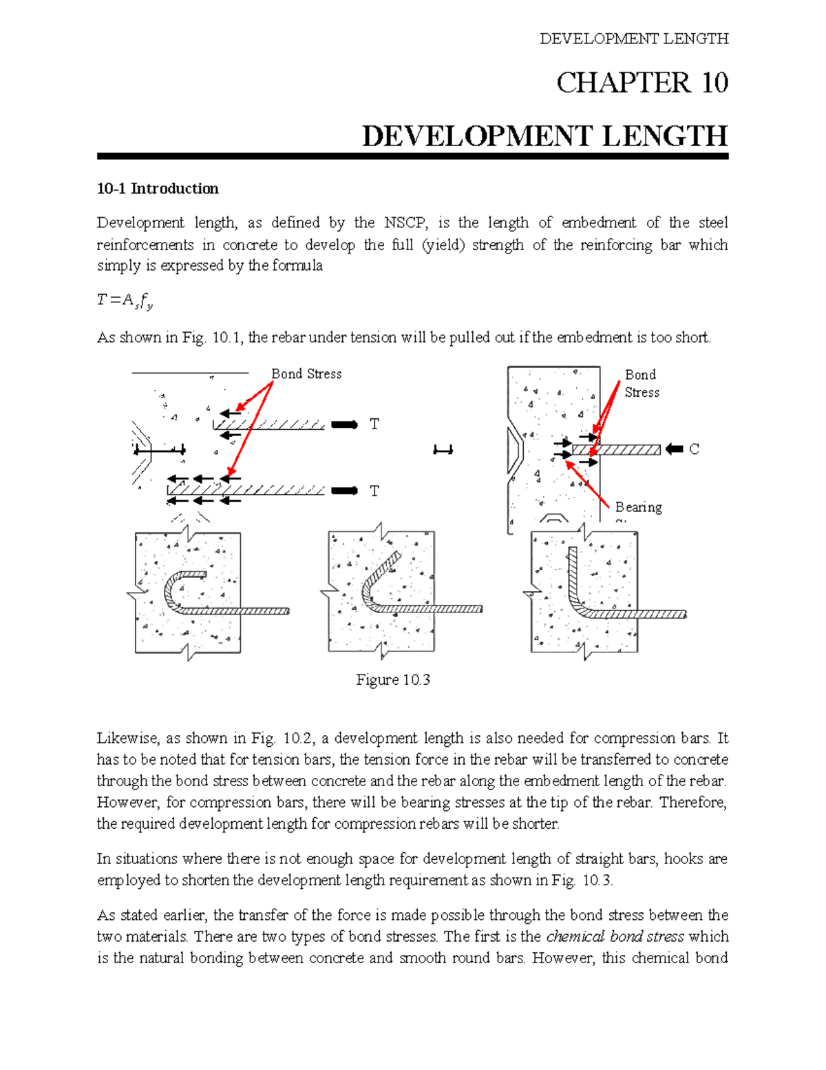 Chapter 10: Development Length of Reinforcements in Concrete - Studocu