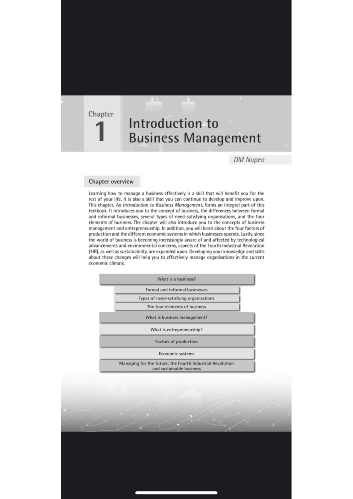 Chapter 1: Introduction to Business Management (BM 101) Overview and ...