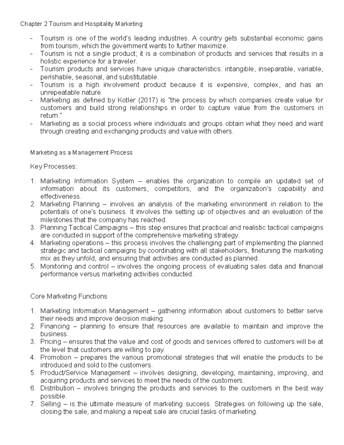 Chapter 2: Marketing Strategies in Tourism & Hospitality (MKT 101 ...