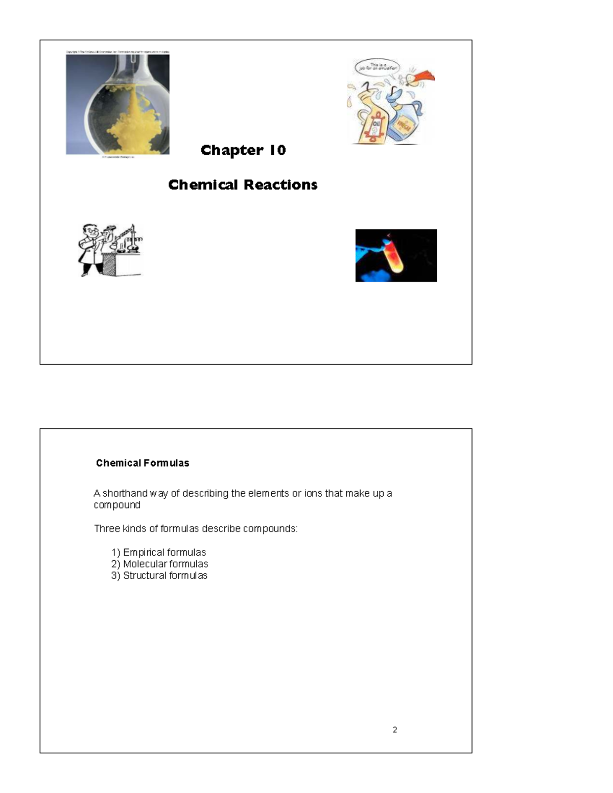 Chapter 10 Lecture: Chemical Reactions and Formulas in Chemistry - Studocu