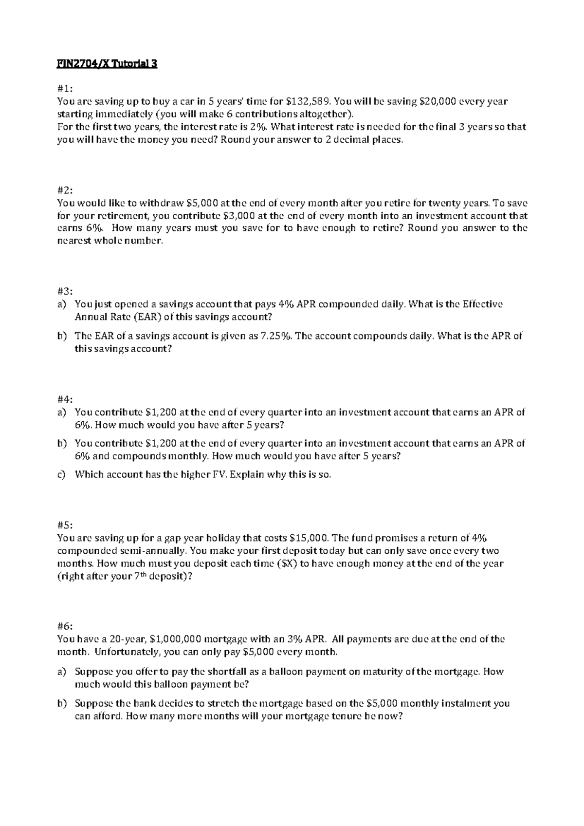 FIN2704 AY23-24 Sem1 Tutorial 3 Questions - FIN2704/X Tutorial 3 #1 ...