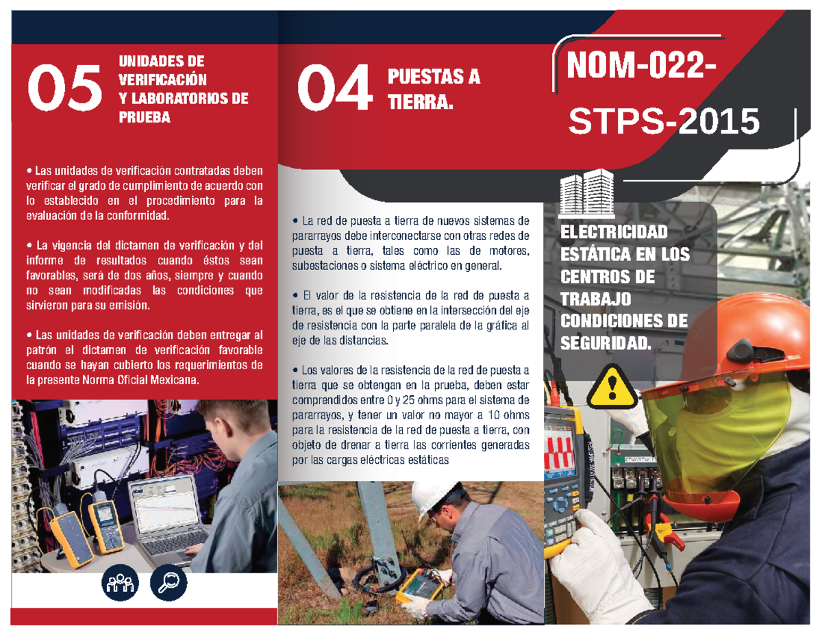 NOM-022-STPS-2015: Verificación y Laboratorios de Prueba en Seguridad - Studocu