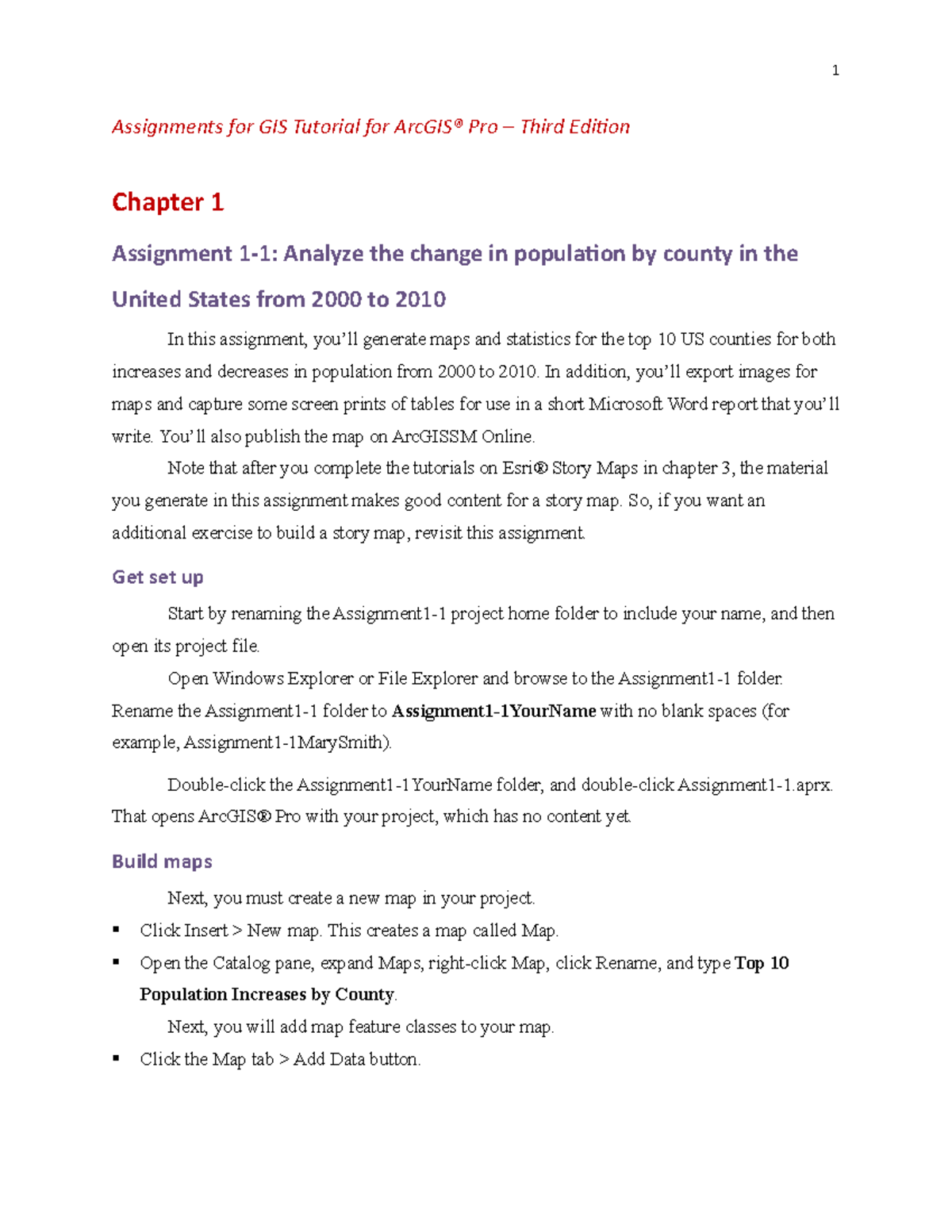 GIS Pro Assignments: Population Changes & Crime Mapping (Assignments 1 ...