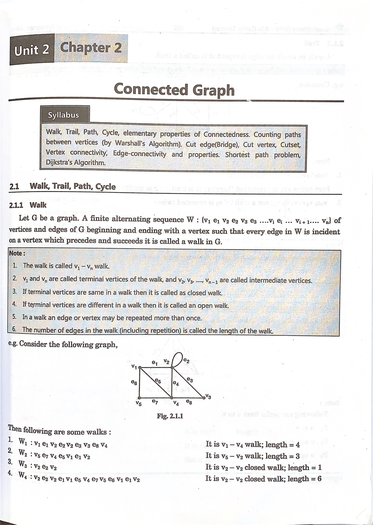 Graph theory part 2 - Unit 2 Chapter 2 Connected Graph Syllabus Walk ...