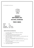 Grade 9 NS Term 3 Test 2024: Full Question Paper & Guidelines - Studocu