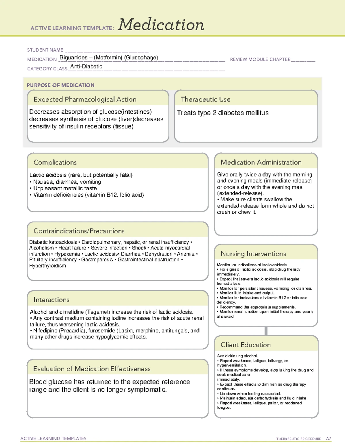 ATI Furosemide (Lasix) Med Sheet - ACTIVE LEARNING TEMPLATES ...