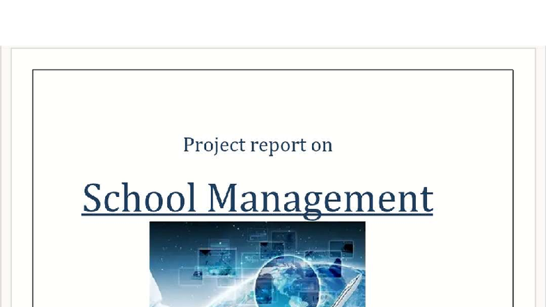 School Management Project Report - Class XII Computer Science - Studocu