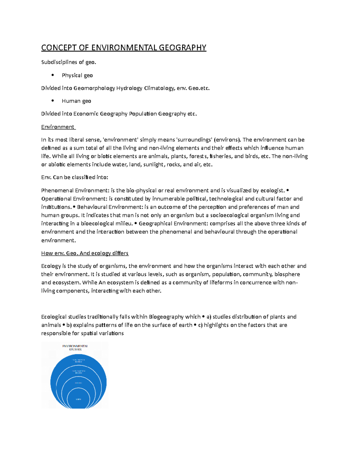 Concepts in Environmental Geography and Human Interactions: GEOG 101 ...