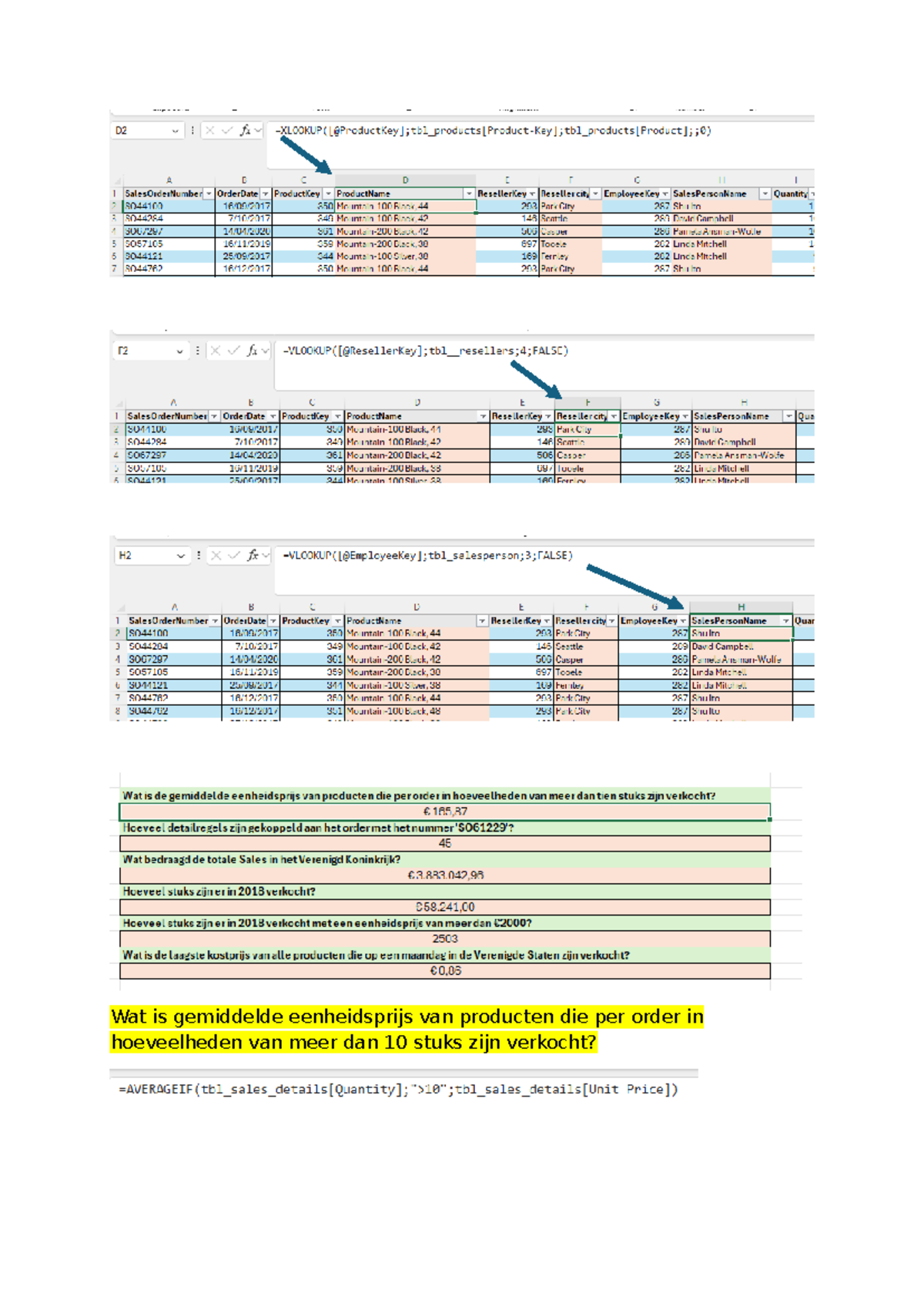 BIA Samenvatting Oefening: Aggregatie en Verkoopanalyse - Studeersnel