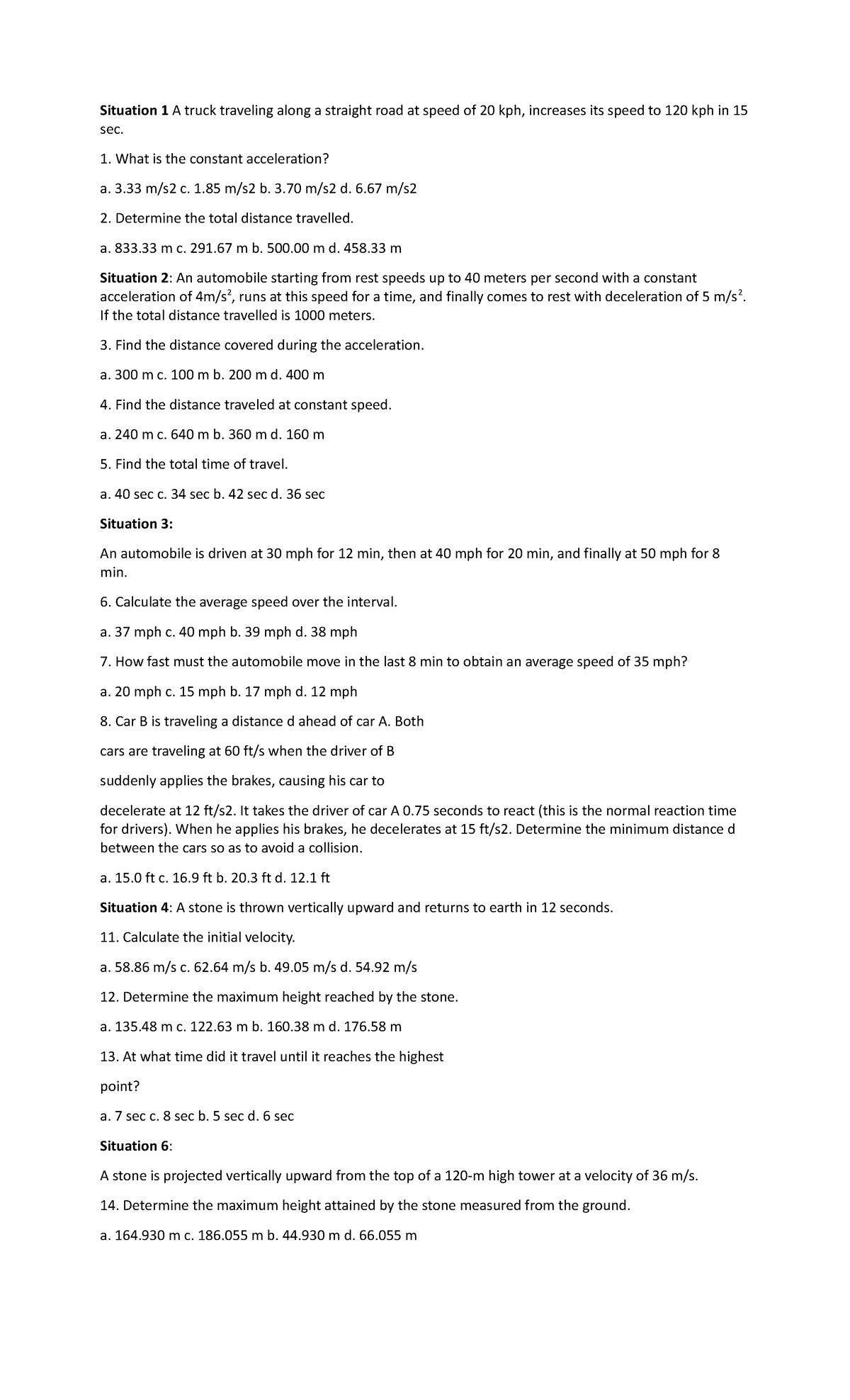 Dynamics Exam - Final Exam Questions and Problem Sets - Studocu