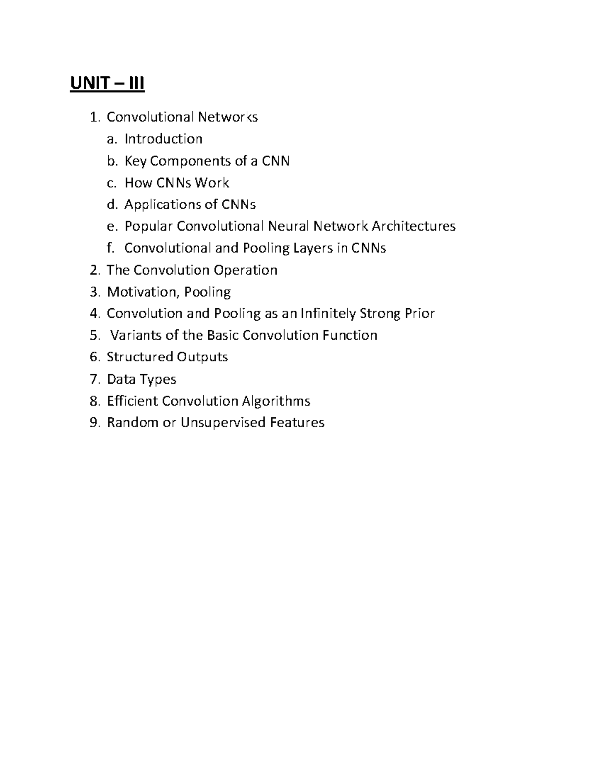 DL R22 Unit 3: Convolutional Neural Networks Overview and Key Concepts ...
