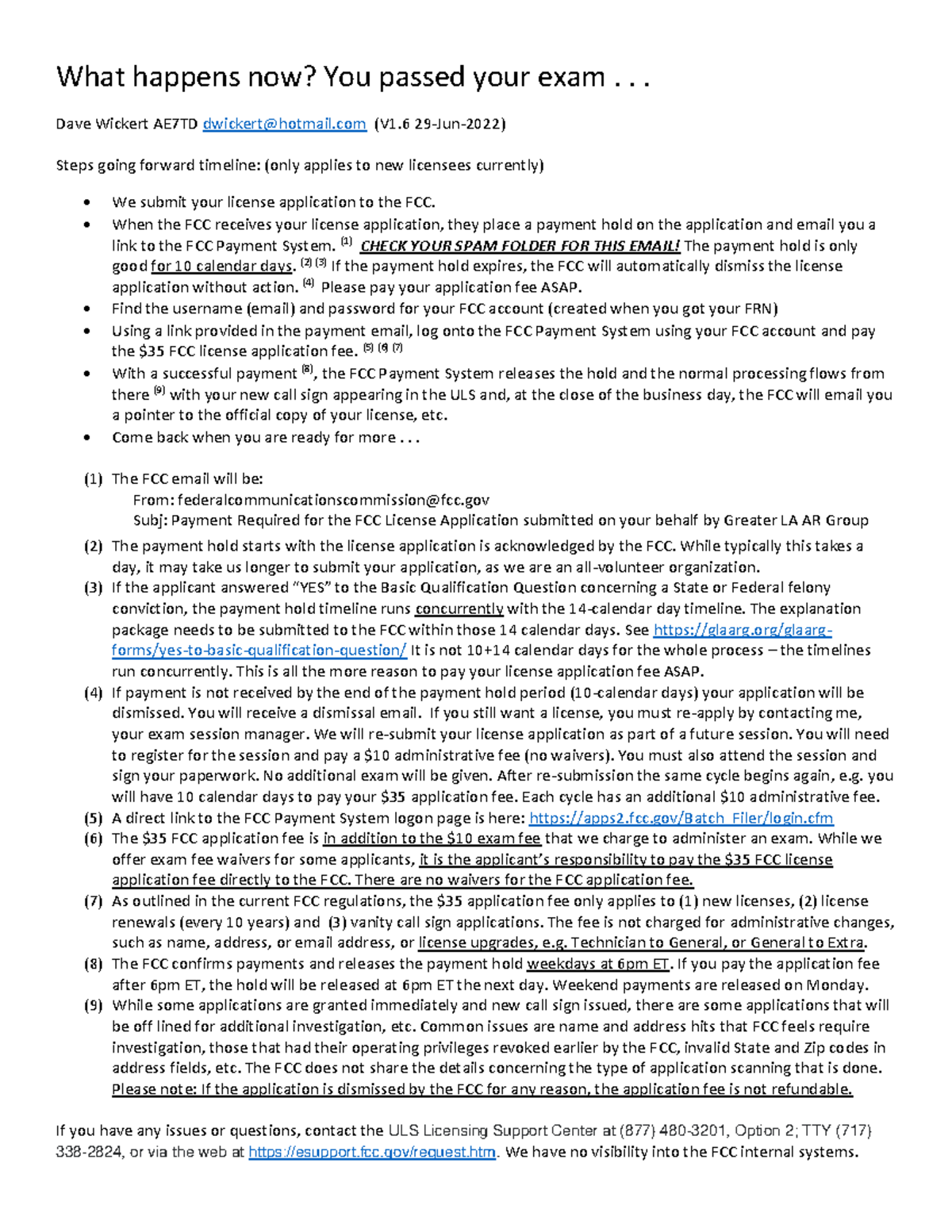 What Happens Now? FCC Application Fee Process AE7TD V1.6 - Studocu