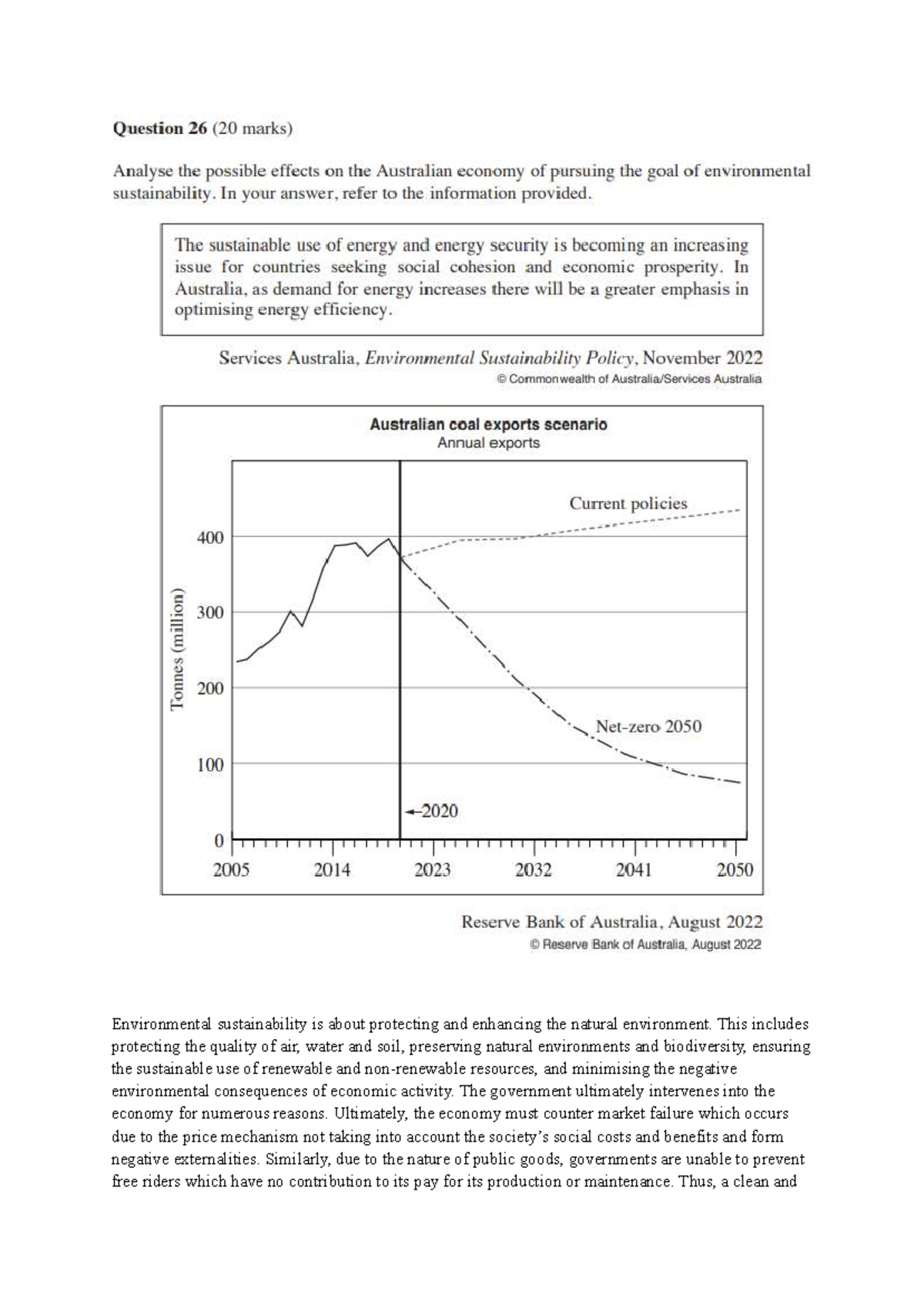 ENV 101: Environmental Sustainability and Government Intervention Essay ...