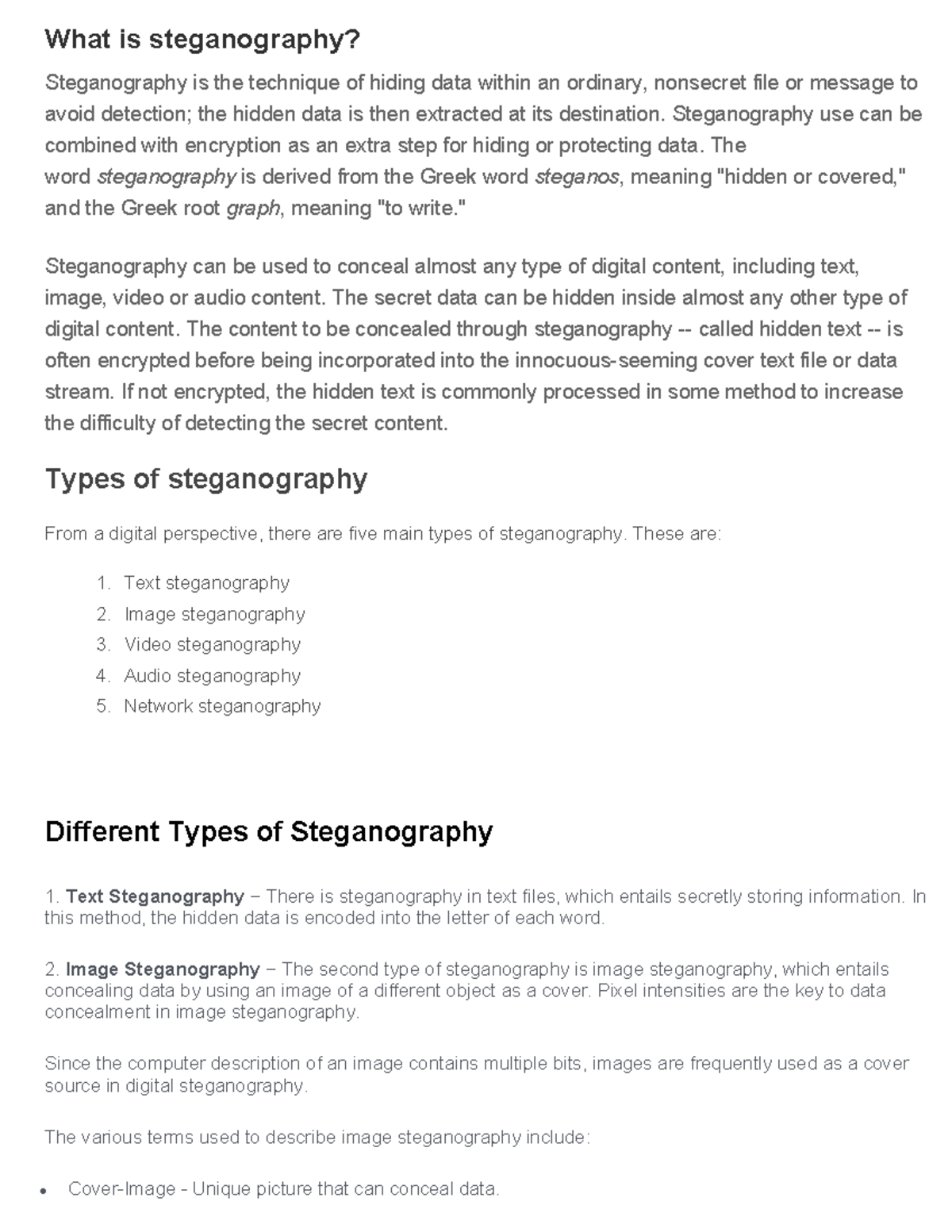 CNS Notes 8 - cns - What is steganography? Steganography is the ...