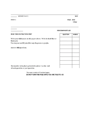 Science JC Paper 1 - - Studocu
