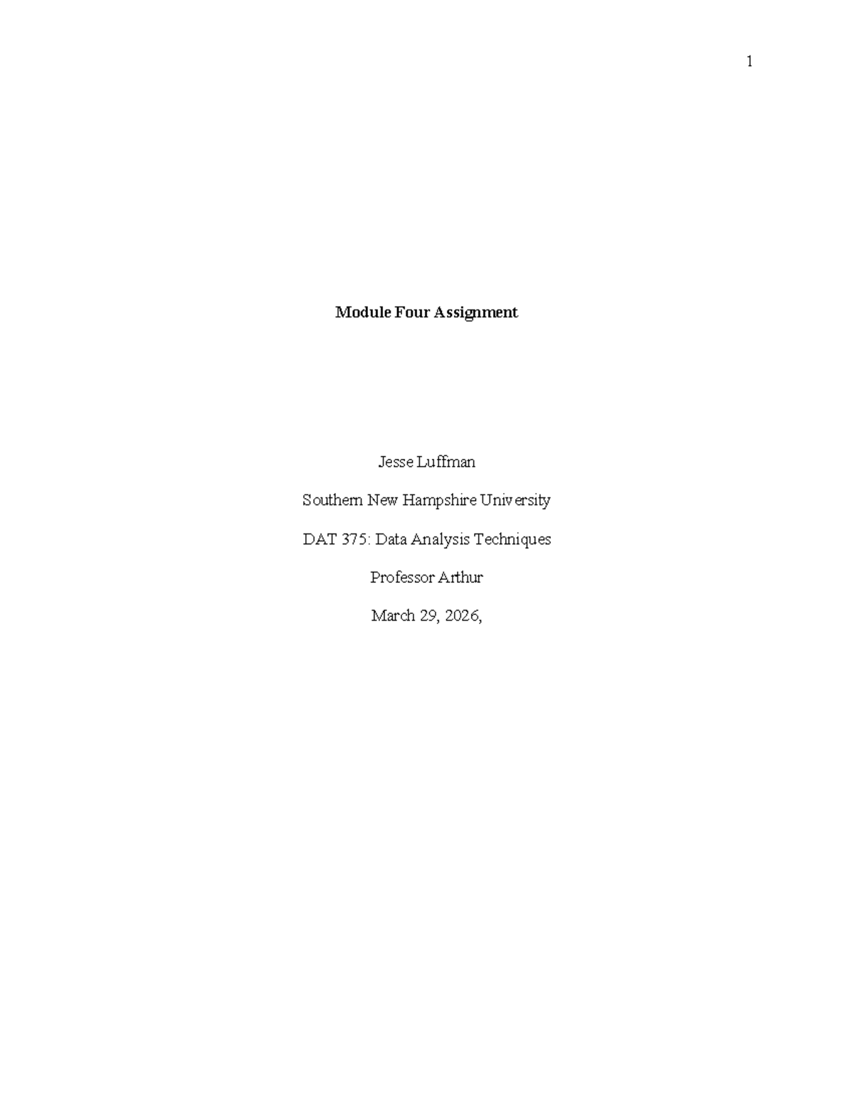DAT 375: Module 4 Assignment - Tools for Cleaning Messy Data - Studocu