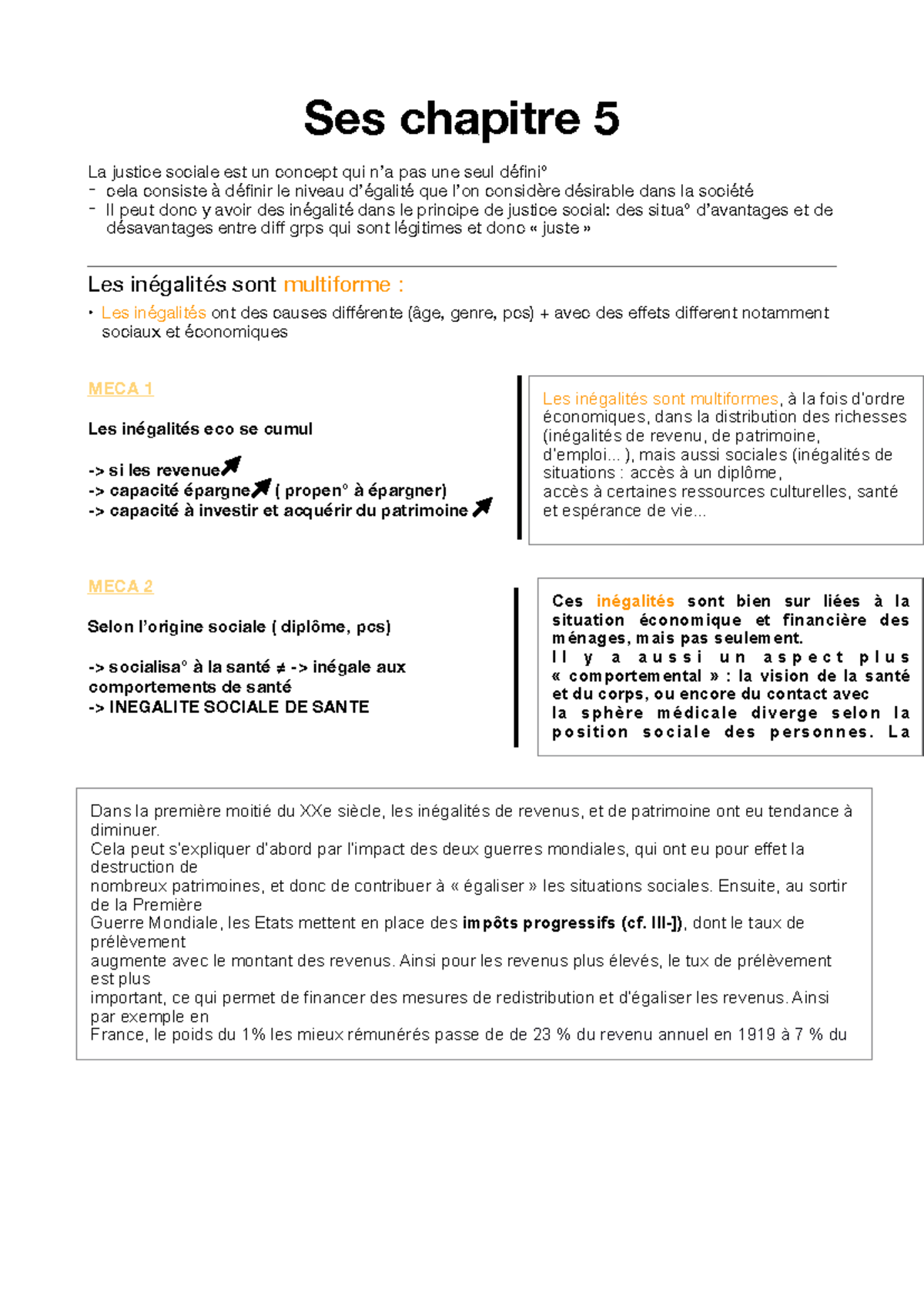 SES Chapitre 5 : Concepts et Mécanismes de la Justice Sociale - Studocu