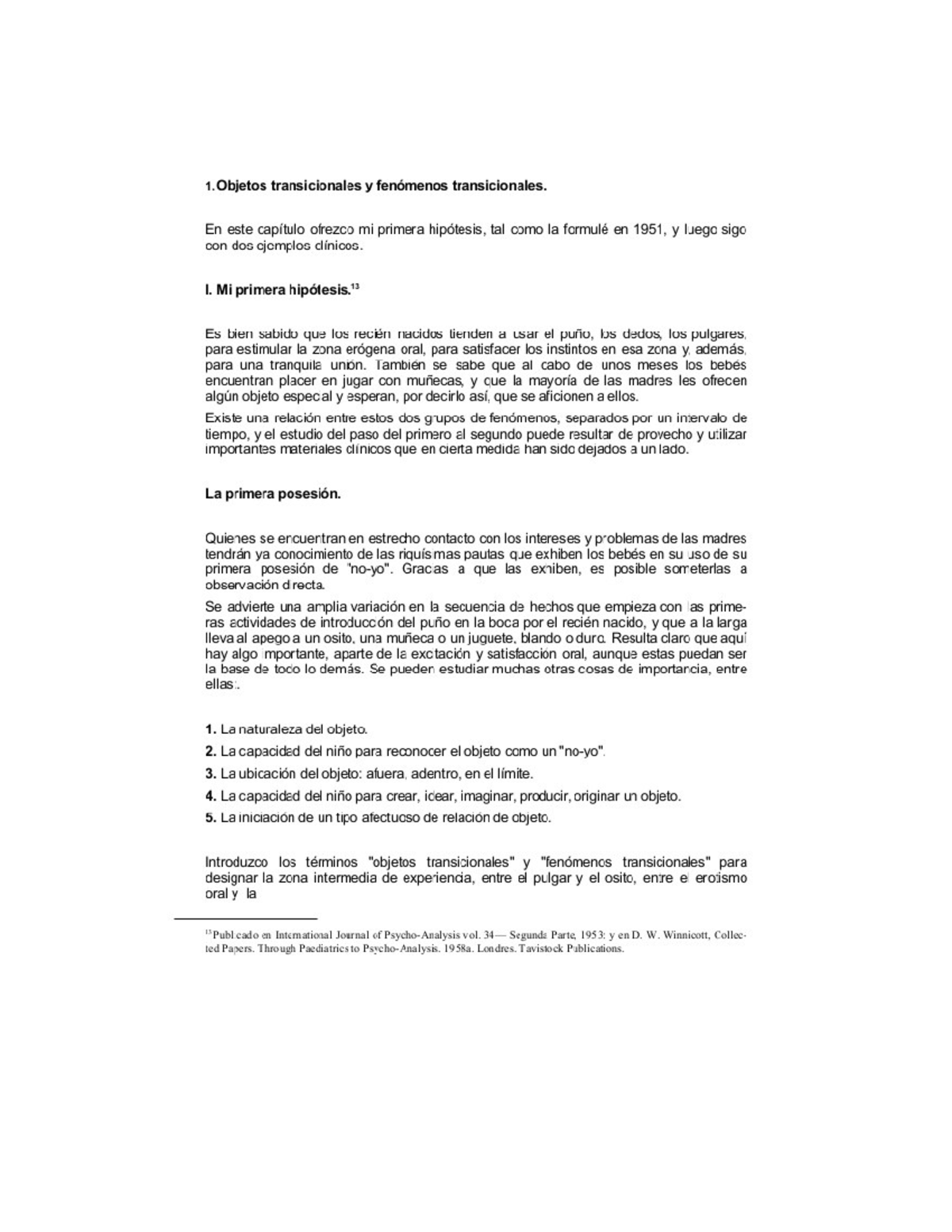 Objetos Transicionales y Fenómenos en el Desarrollo Infantil - Módulo 1 ...