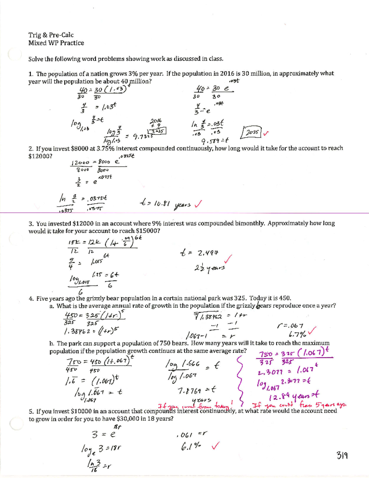 TPC 319-320 Mixed Word Problems Practice Solutions - Studocu