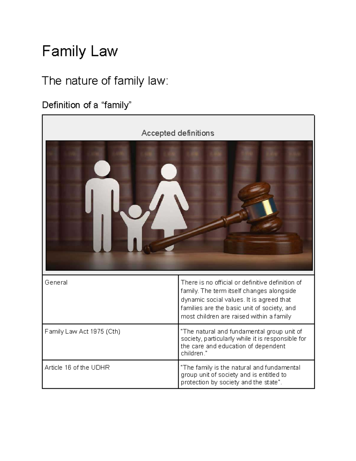 Family Law Legal Studies Notes - Family Law The nature of family law ...