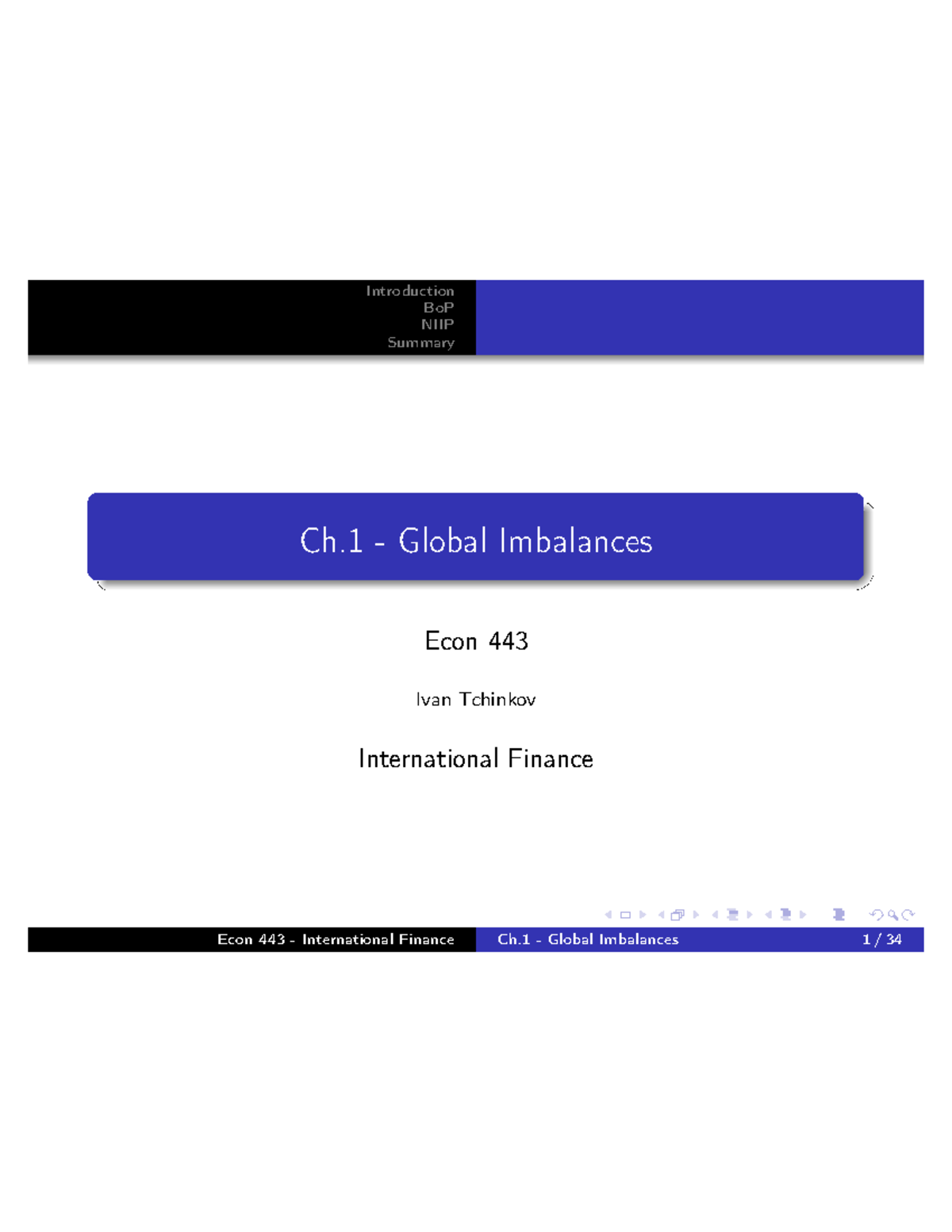 Econ 443 International Finance: Ch.1 Summary on Global Imbalances - Studocu