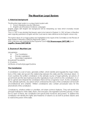 The Mauritian Legal System - Historical background The Mauritian legal ...
