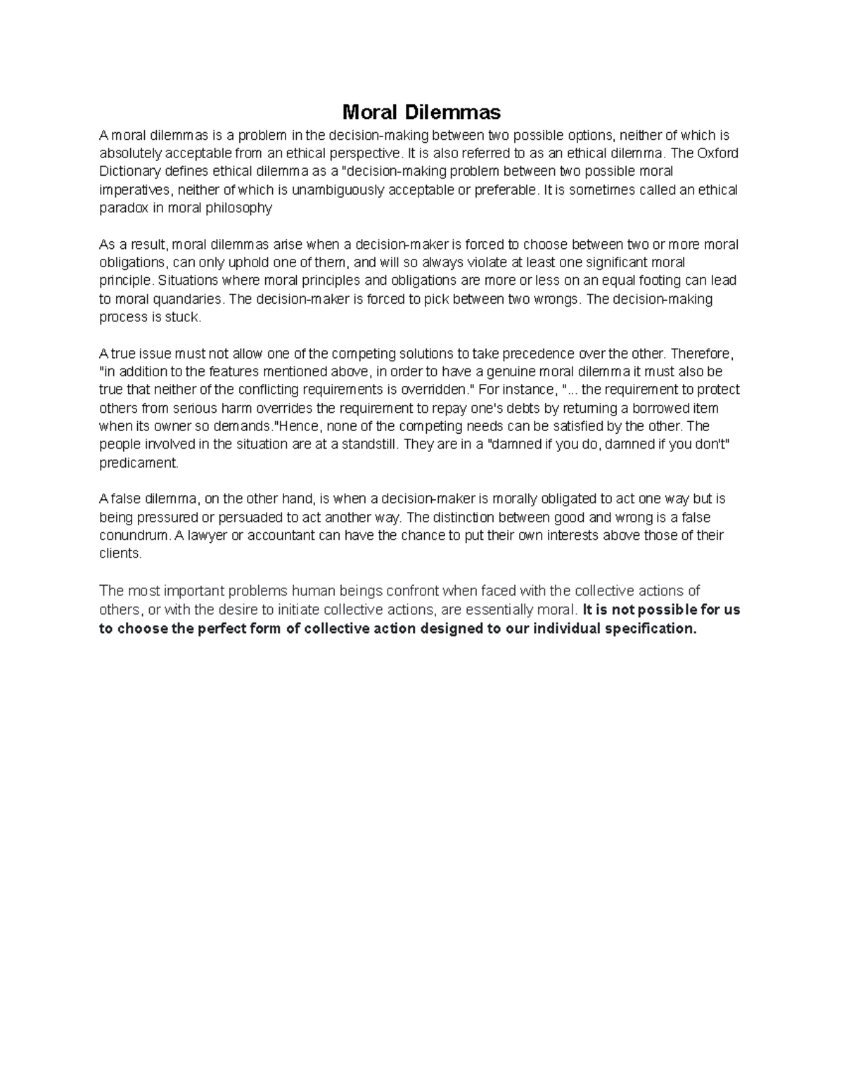 Moral Dilemmas and Ethical Decision-Making - ETHICS Study PPT - Studocu